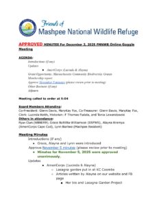 FMNWR December 2025 Final Meeeting Minutes | Friends of Mashpee ...